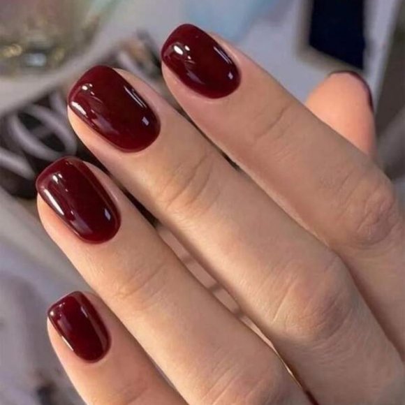 Boutique | Makeup | Nails Short Square Ruby Red 24 Pc Solid Diy Sheet ...